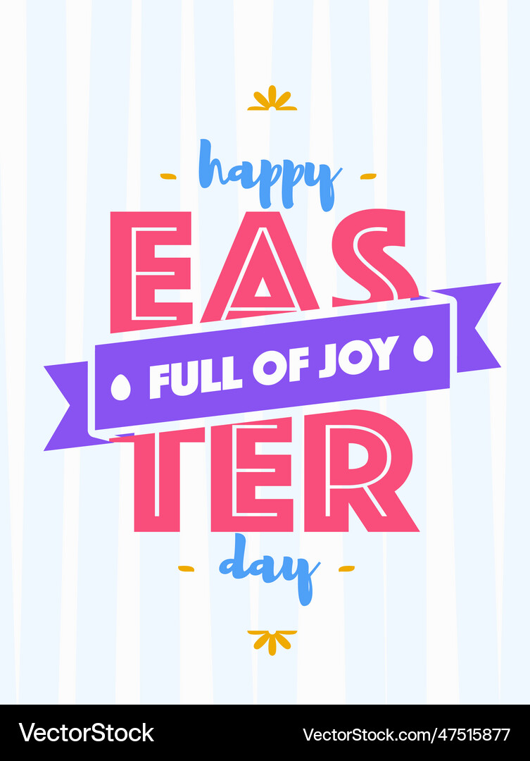Easter greeting card with wish - happy day Vector Image