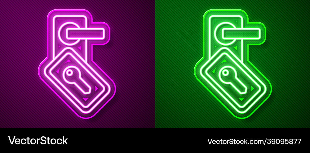Glowing neon line digital door lock with wireless Vector Image