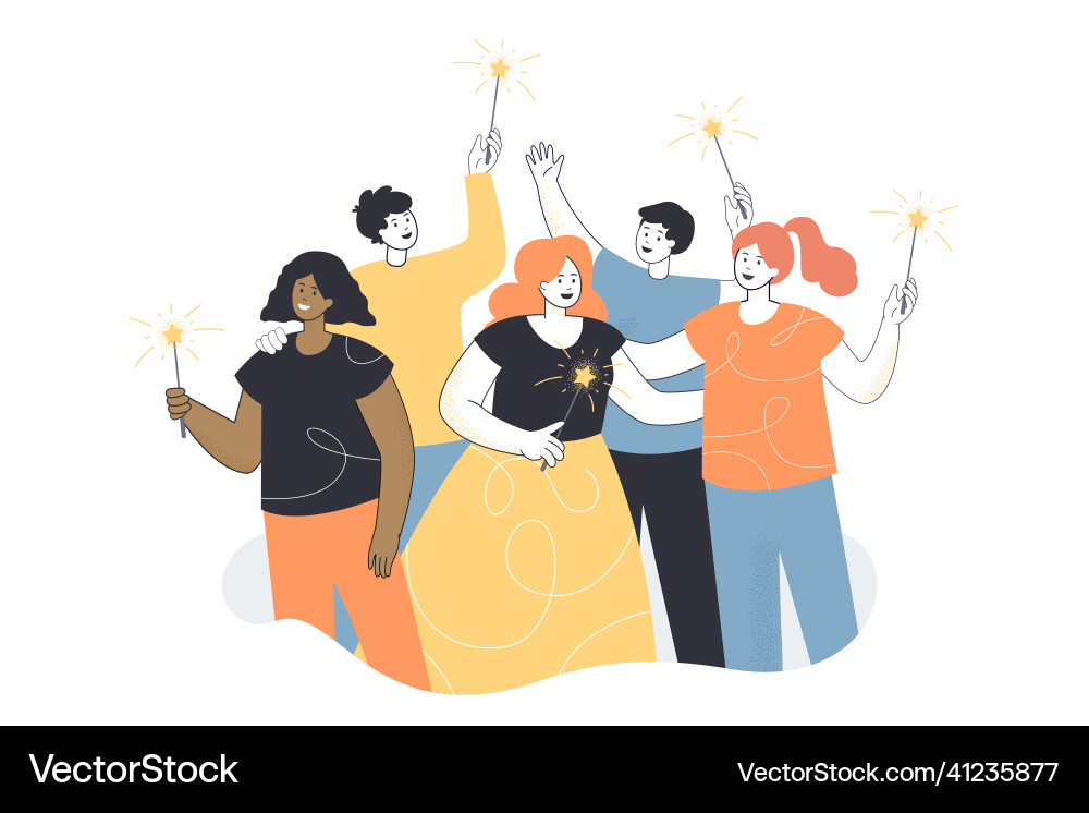 Group of happy office workers standing Royalty Free Vector
