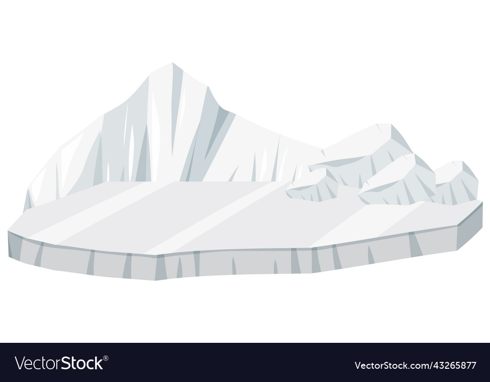 Isolated glacier on white background Royalty Free Vector