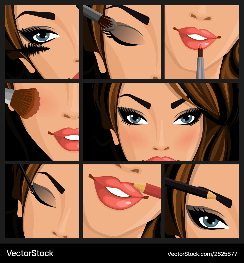 Make-up beauty woman Royalty Free Vector Image