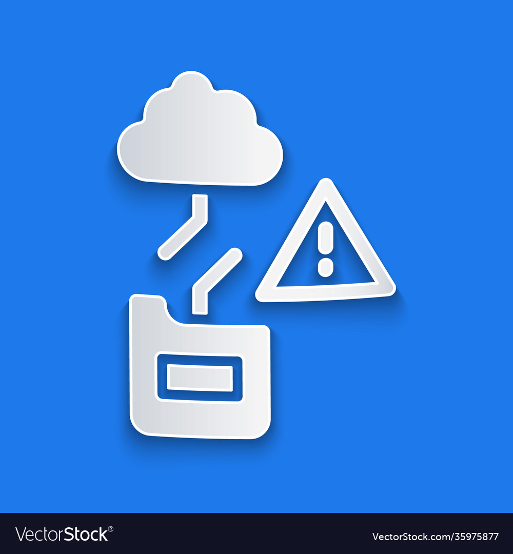 Paper cut cloud technology data transfer Vector Image Paper cut cloud technology data transfer Vector Image