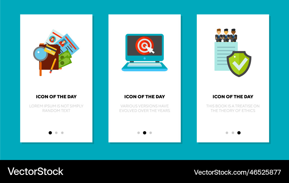 Personnel search flat icon set Royalty Free Vector Image