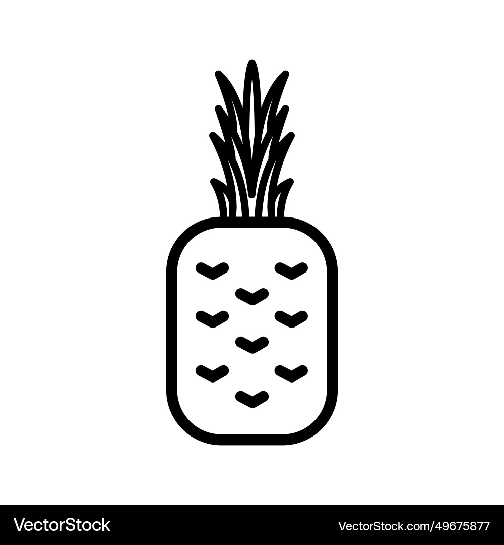 Pineapple fruit line icon logo Royalty Free Vector Image