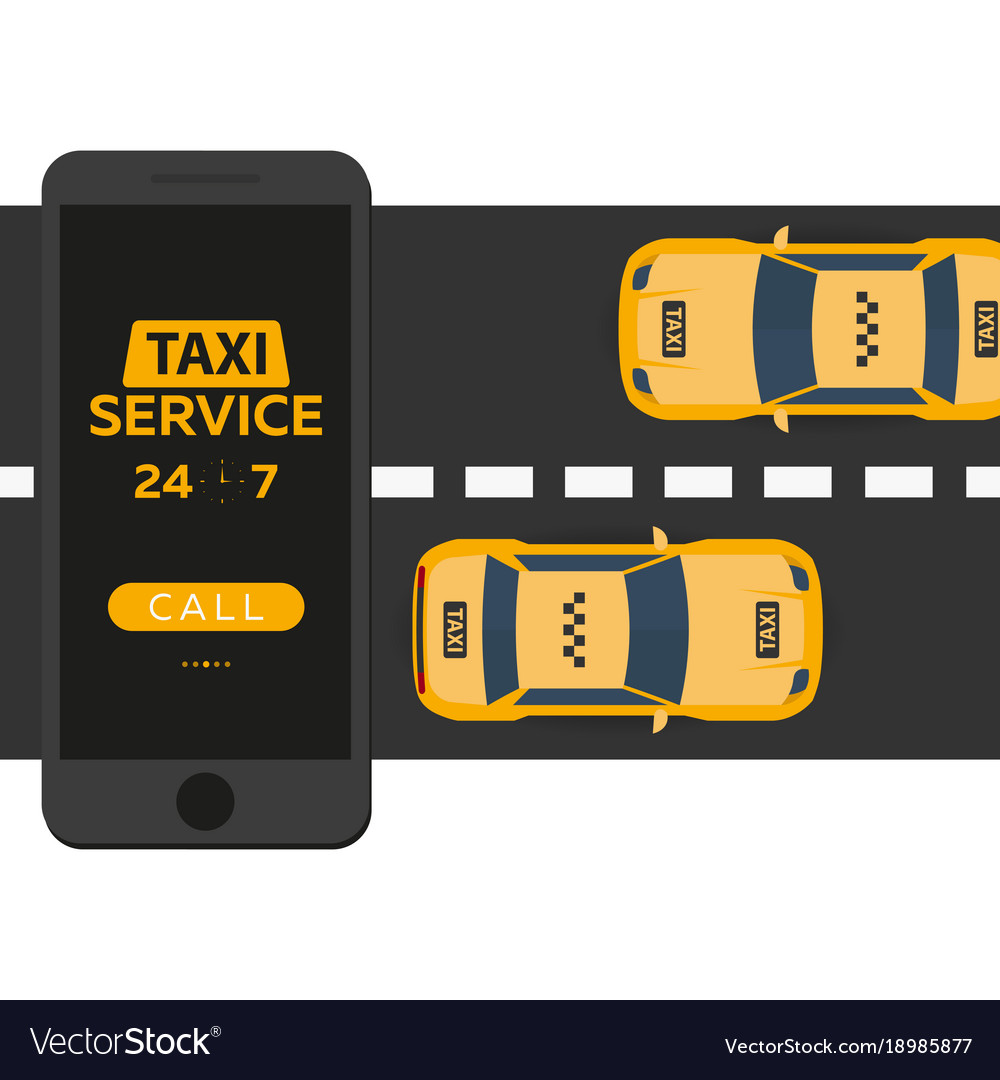Taxi service mobile app for booking Royalty Free Vector