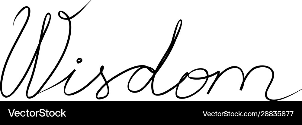 Wisdom handwritten text inscription modern hand Vector Image