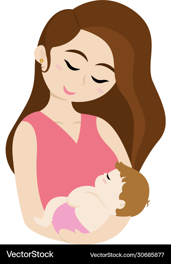 Woman with a baby Royalty Free Vector Image - VectorStock