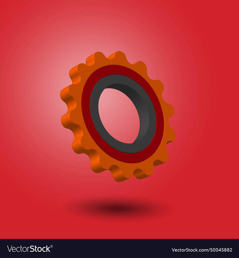 3d cogwheel gear and setting icon Royalty Free Vector Image