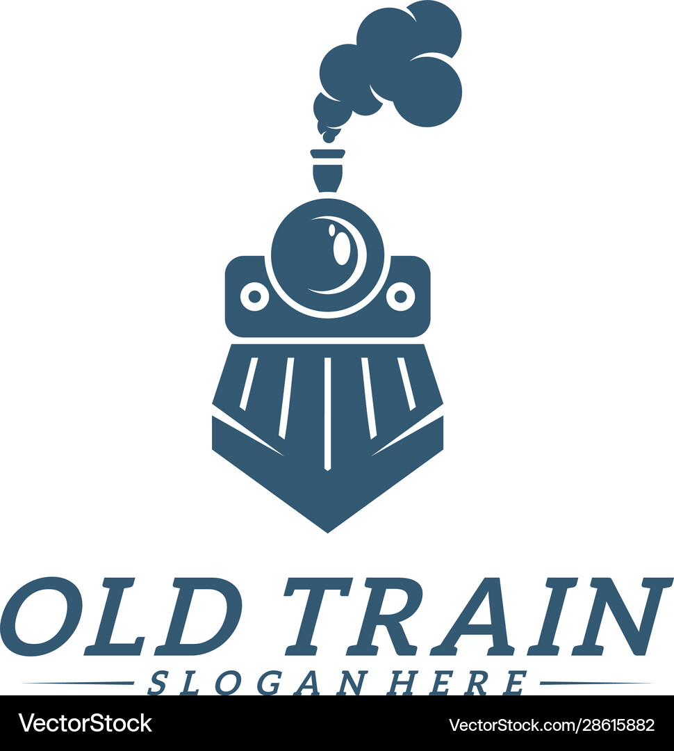 Classic train logo concept locomotive design Vector Image