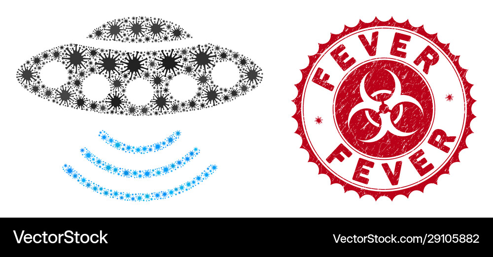 Coronavirus collage alien invasion icon Royalty Free Vector
