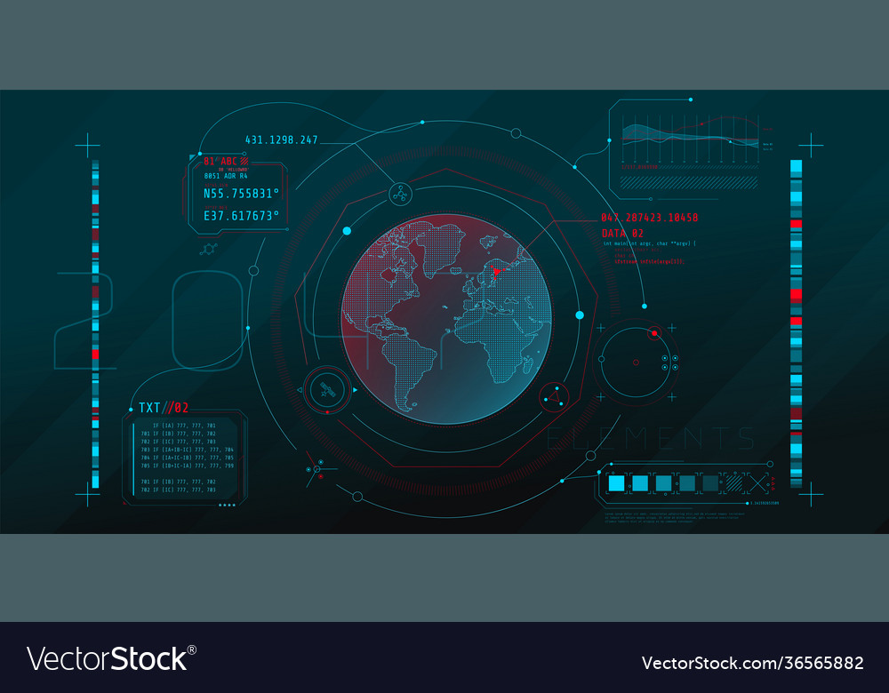 Design virtual interface planetary Royalty Free Vector Image