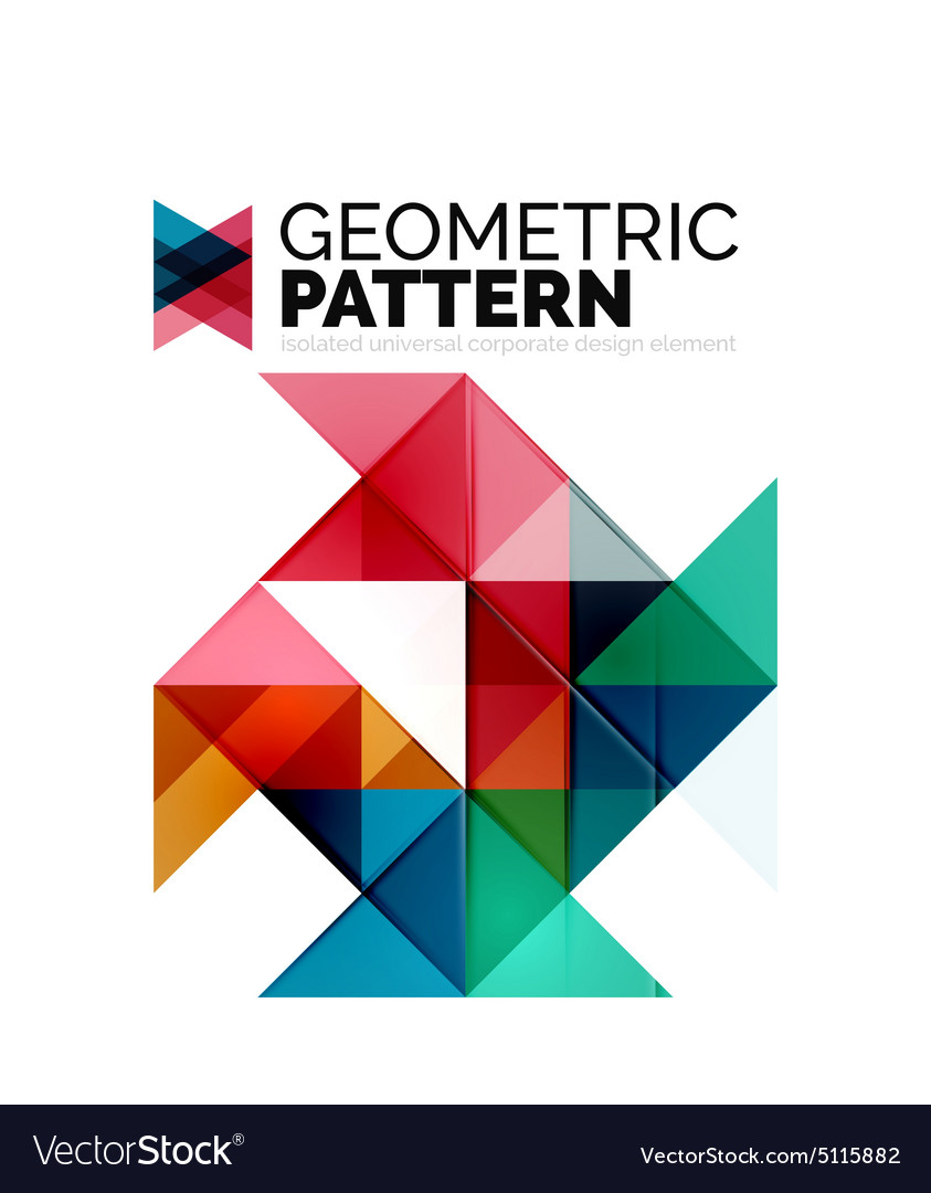 Geometric triangle mosaic pattern element isolated