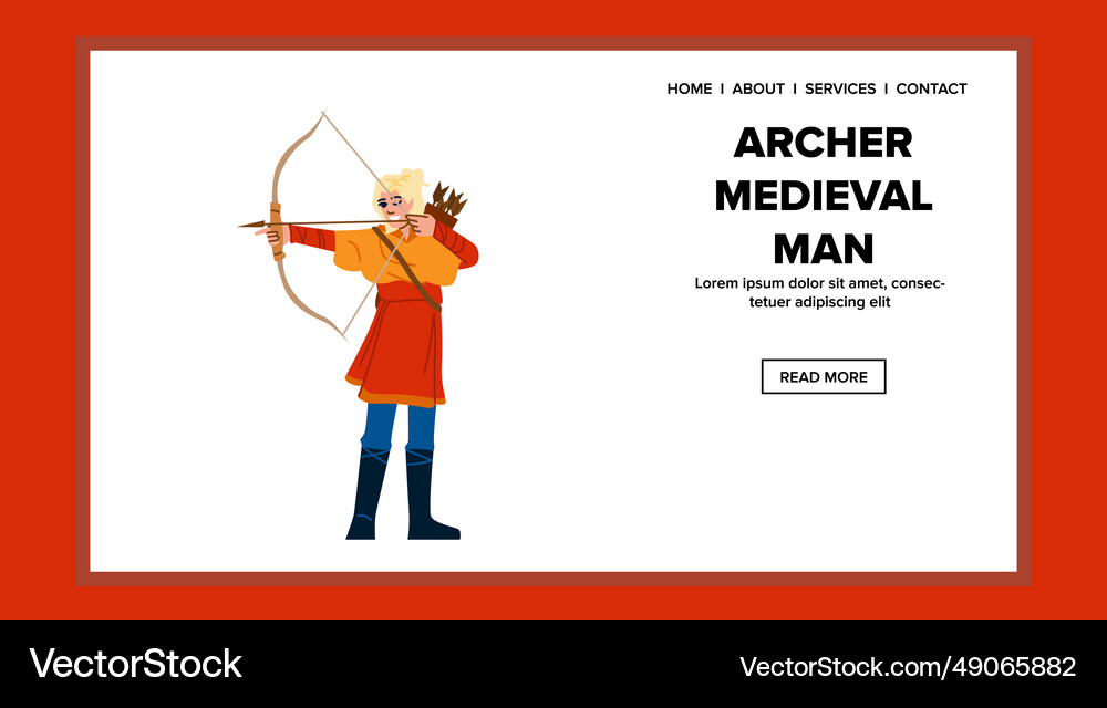 Historical archer medieval man Royalty Free Vector Image