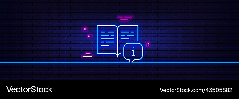 Instruction line icon user manual sign neon Vector Image