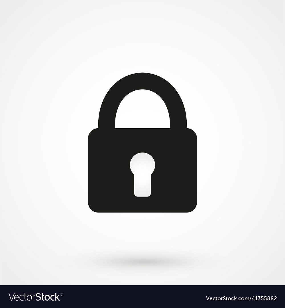 Lock icon on white background Royalty Free Vector Image