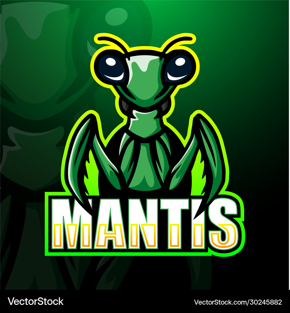 Mantis mascot esport logo design Royalty Free Vector Image