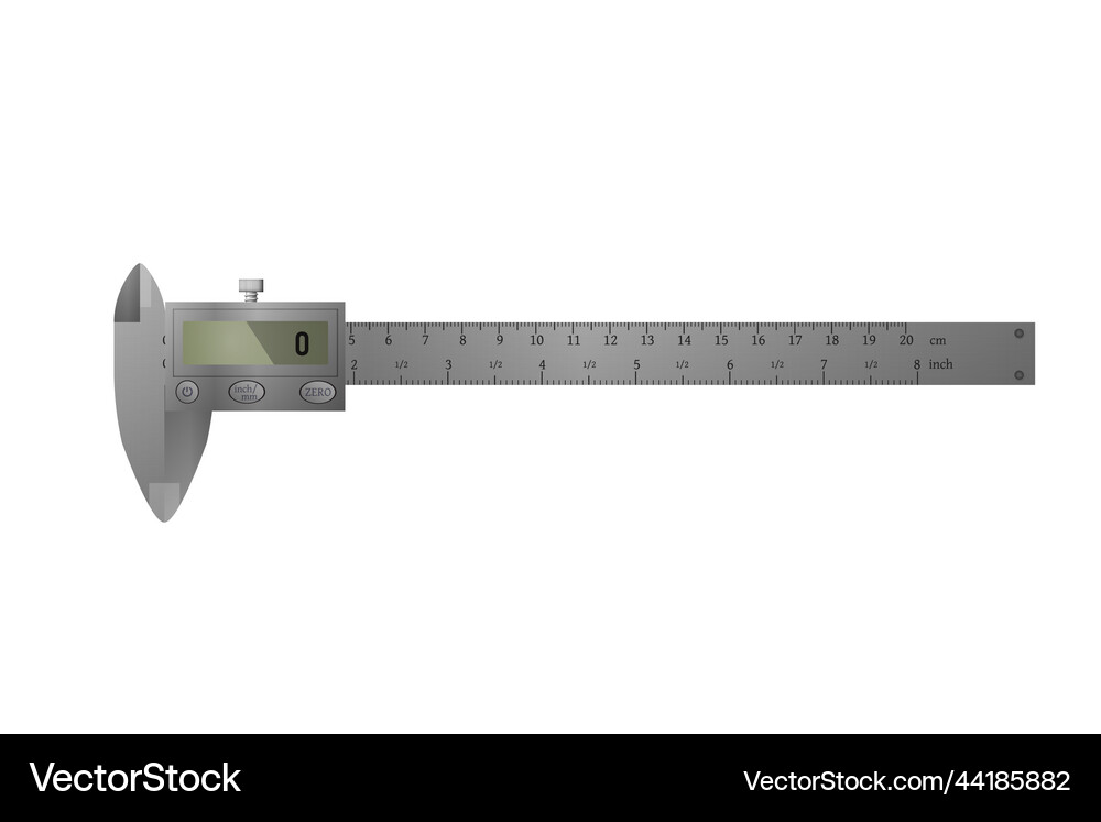 Metal digital vernier caliper with display Vector Image