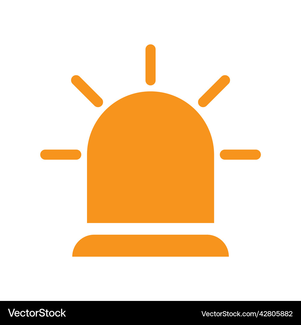 Orange siren icon or logo Royalty Free Vector Image