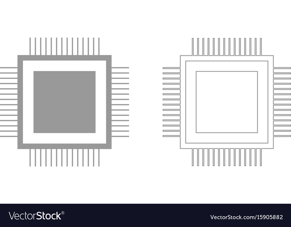 Processor the grey set icon Royalty Free Vector Image