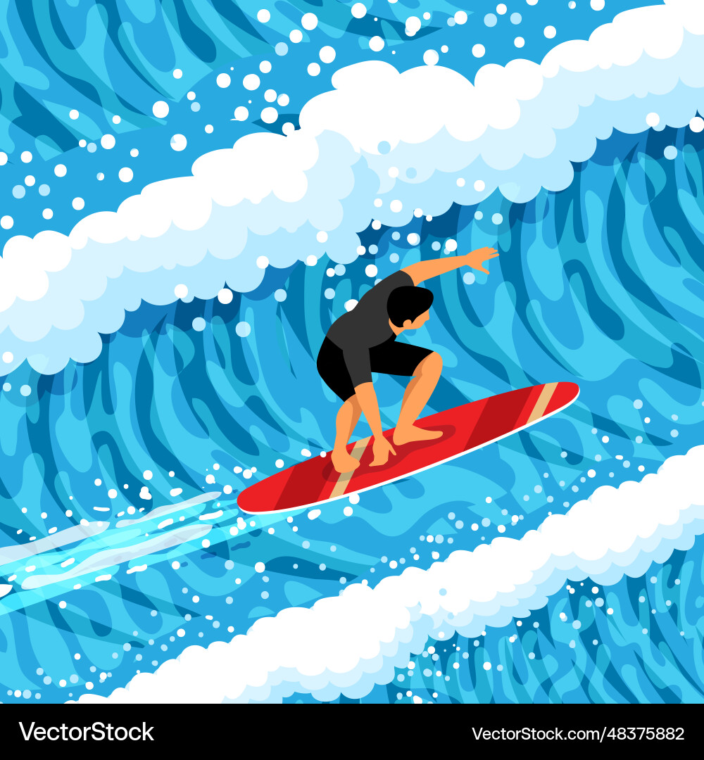 Surfing isometric Royalty Free Vector Image - VectorStock