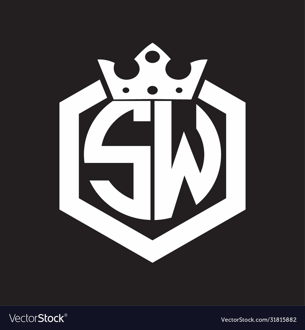 Sw logo monogram rounded hexagon shape Royalty Free Vector Sw logo monogram rounded hexagon shape Royalty Free Vector