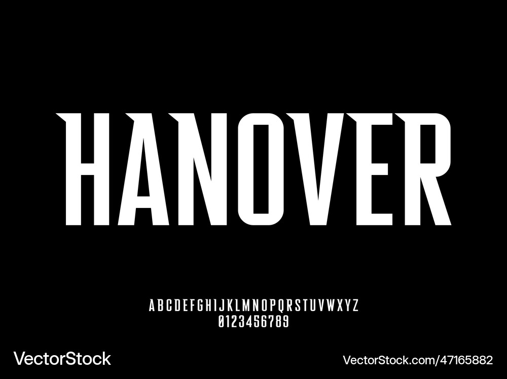 Tall condensed hipster style font Royalty Free Vector Image