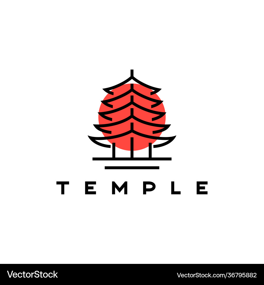 Vintage retro temple logo design template Vector Image