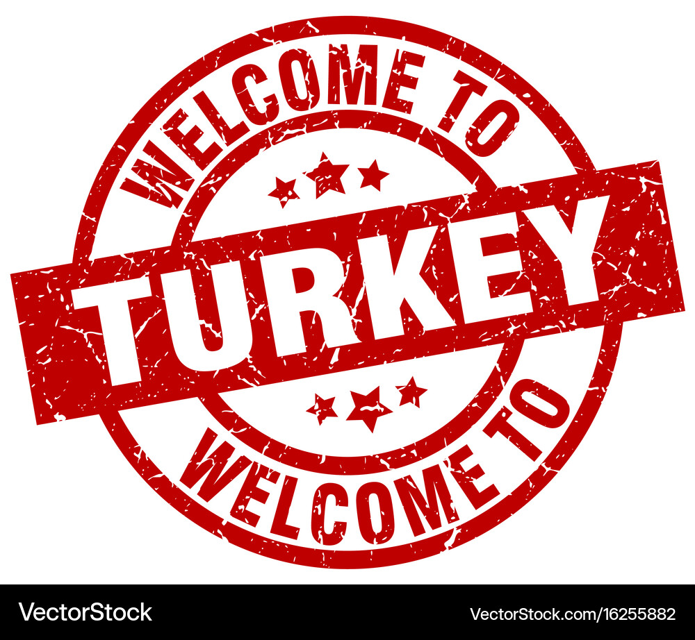 Welcome to turkey red stamp Royalty Free Vector Image