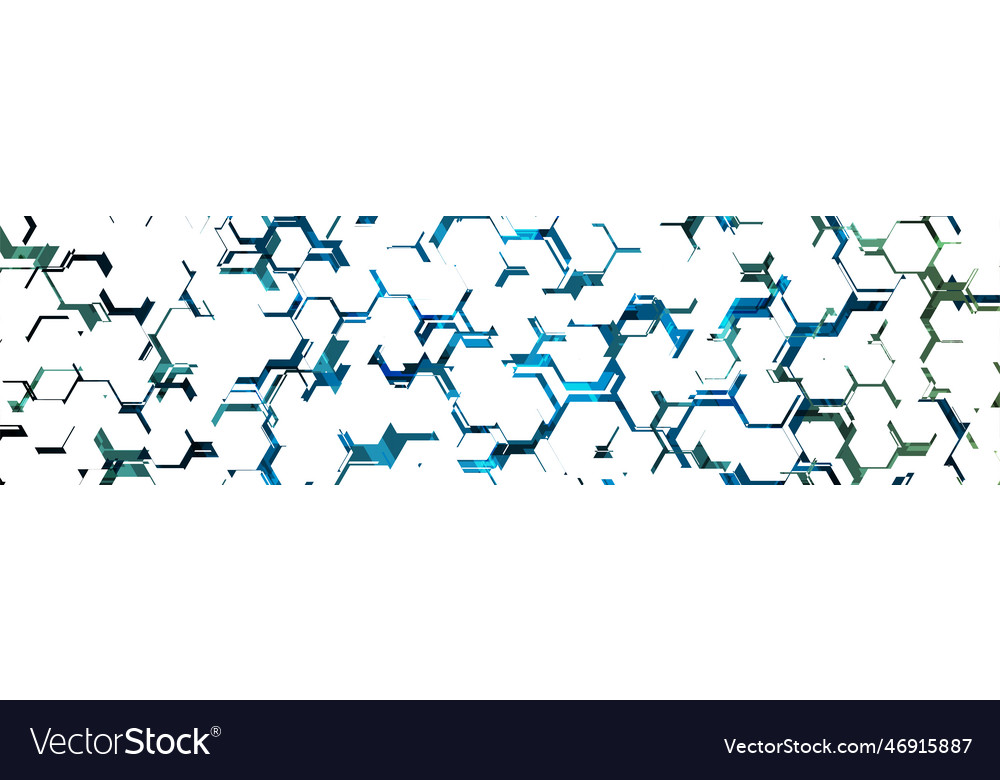 Abstract blue green tech hexagonal pattern Vector Image