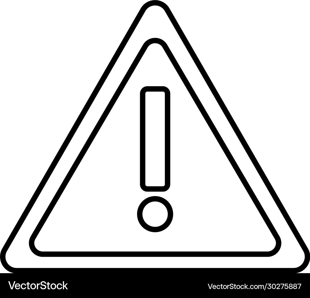 Alert symbol line style icon Royalty Free Vector Image