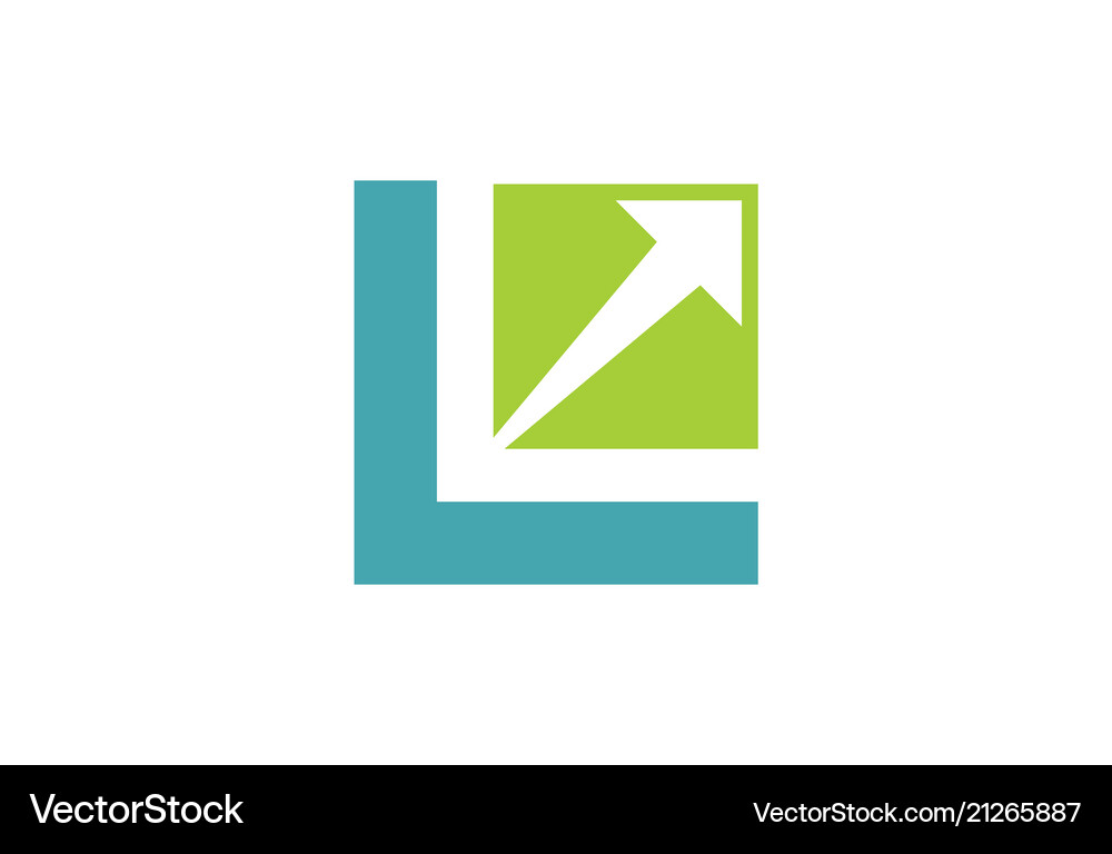 Arrow up square business logo Royalty Free Vector Image