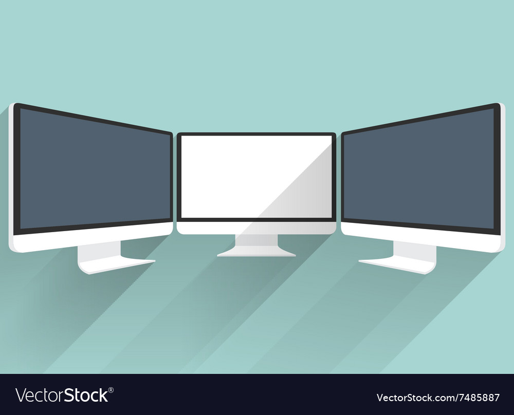 Computer monitor isolated Royalty Free Vector Image