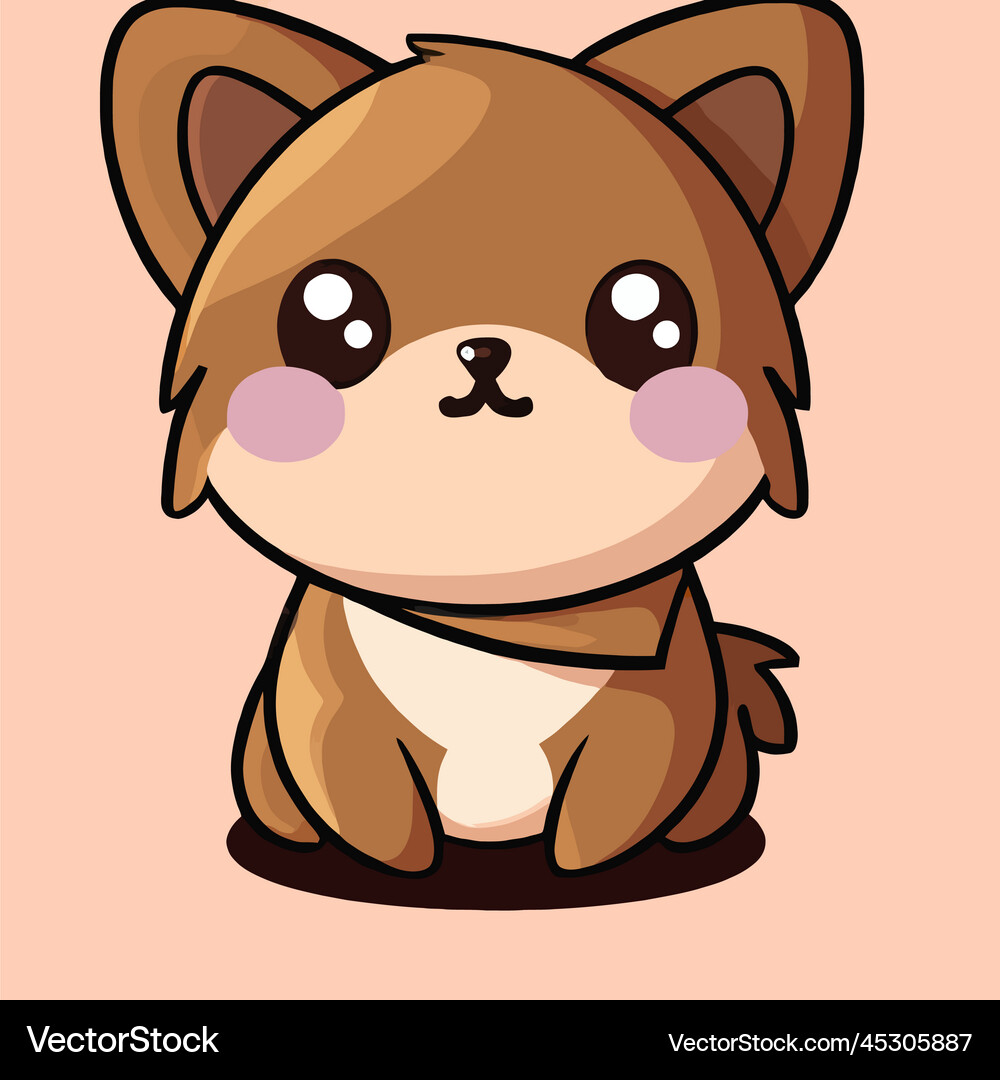 Cute dog kawaii chibi drawing style Royalty Free Vector