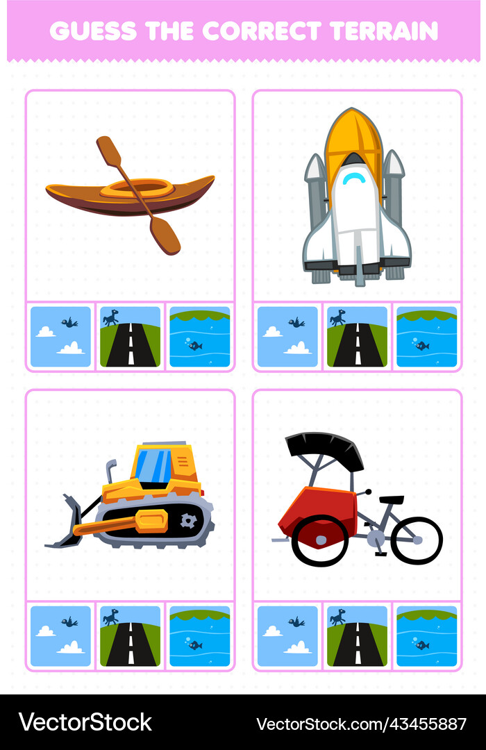 Education game for children guess the correct Vector Image