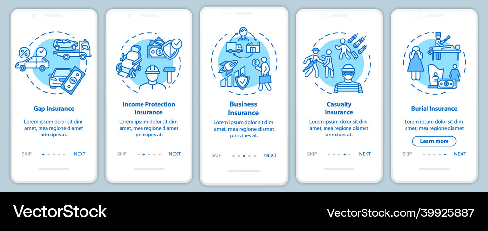 Income protection onboarding mobile app page Vector Image