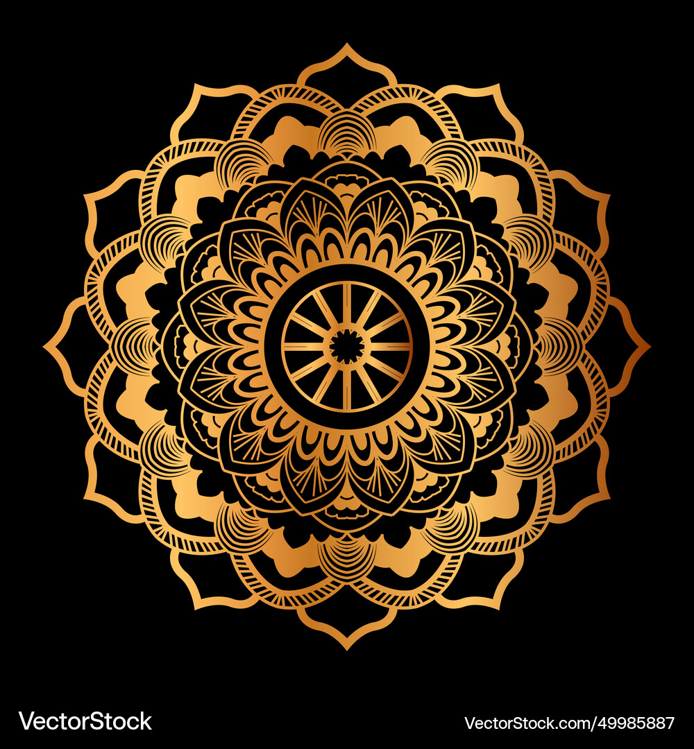 Luxury golden mandala design Royalty Free Vector Image