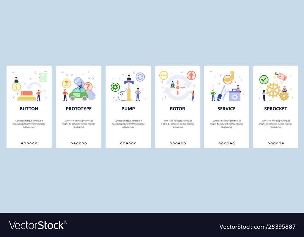 Mobile App Onboarding Screens Service And Repair Vector Image