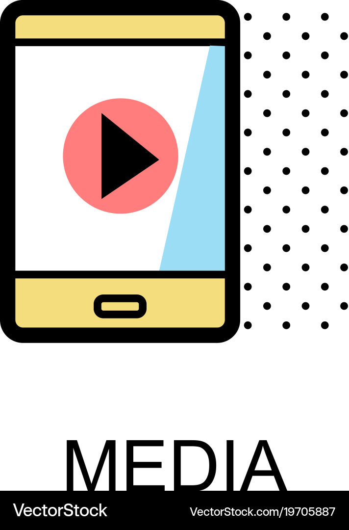 Mobile phone icon for media on white background Vector Image
