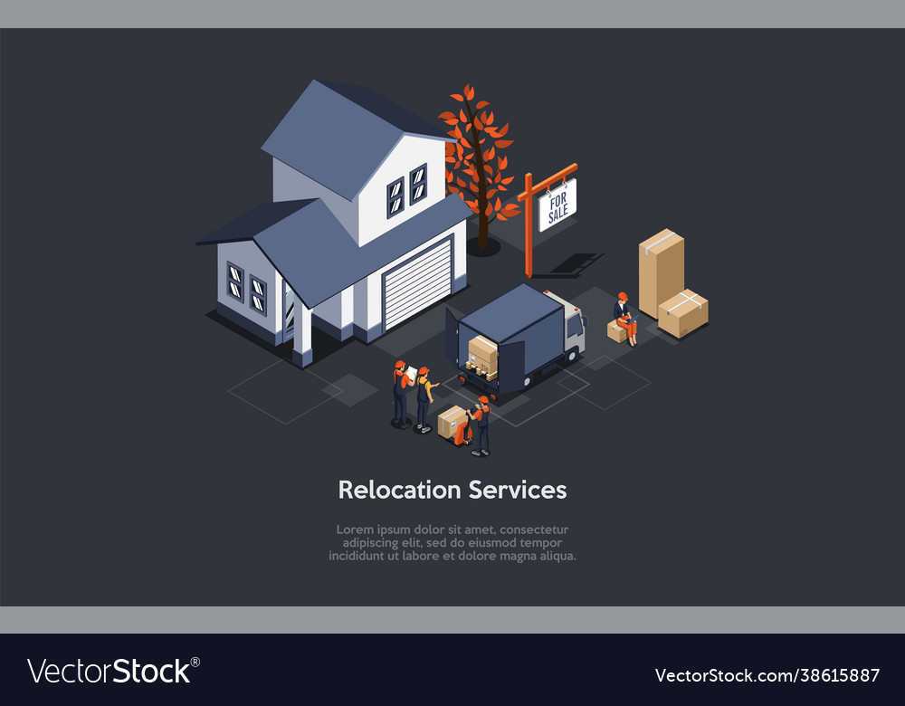 Relocation services concept Royalty Free Vector Image