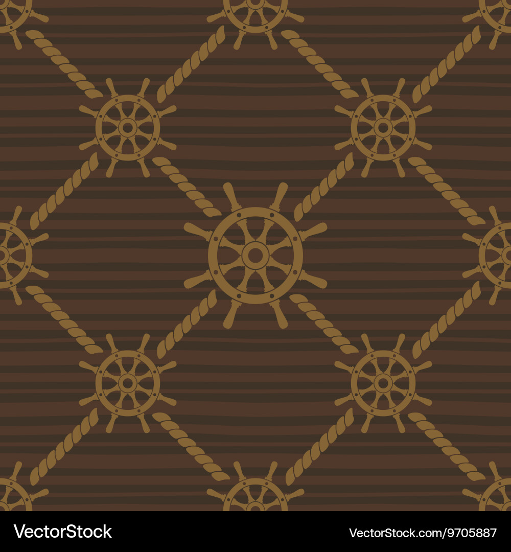 Ship helm seamless pattern Royalty Free Vector Image