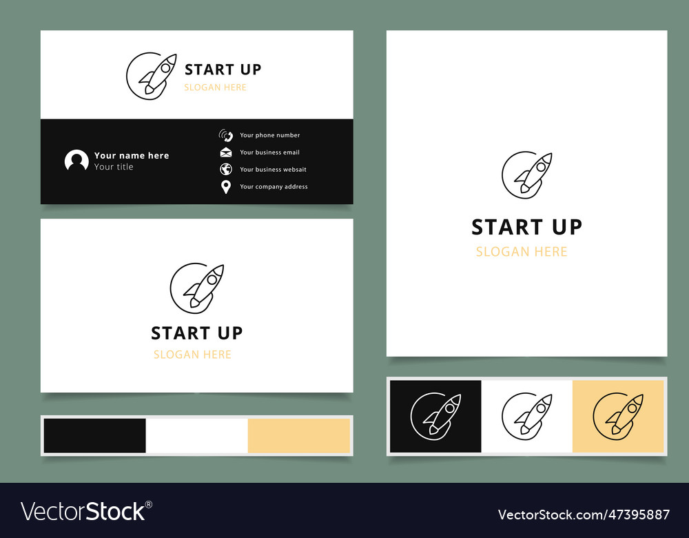 Start up logo design with editable slogan Vector Image