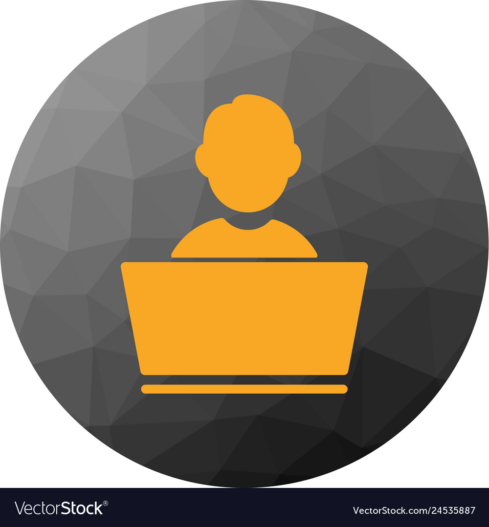 Working on laptop icon Royalty Free Vector Image