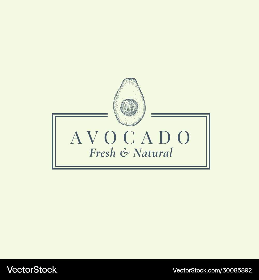Avocado abstract sign symbol or logo Royalty Free Vector