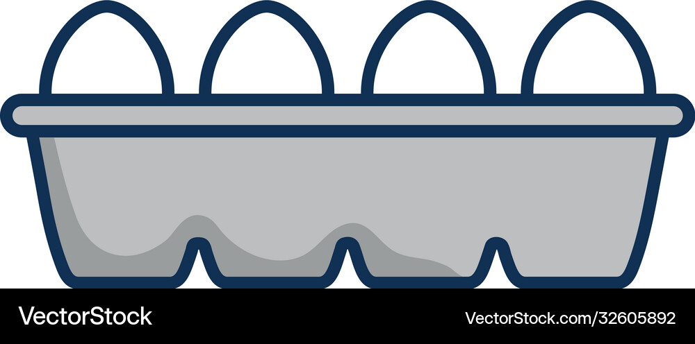 Box with eggs icon line fill style Royalty Free Vector Image