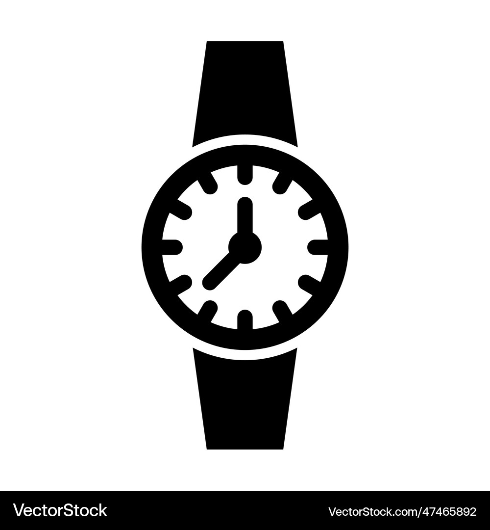 Casual watch glyph icon for personal Royalty Free Vector