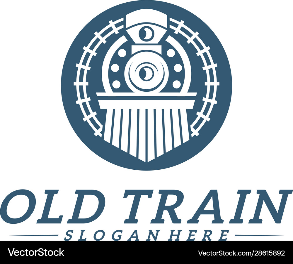 Classic train logo concept locomotive design Vector Image