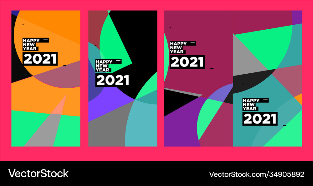 Colorful abstract background set for new year Vector Image