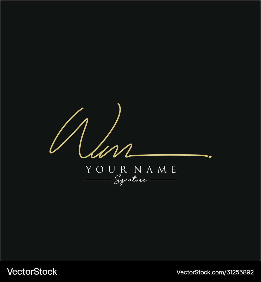 Letter wm signature logo template Royalty Free Vector Image