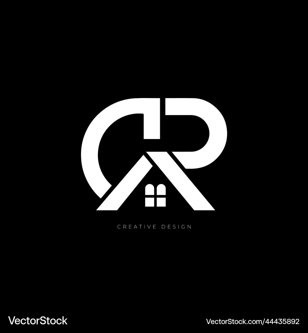 Real estate cr letter design logo Royalty Free Vector Image