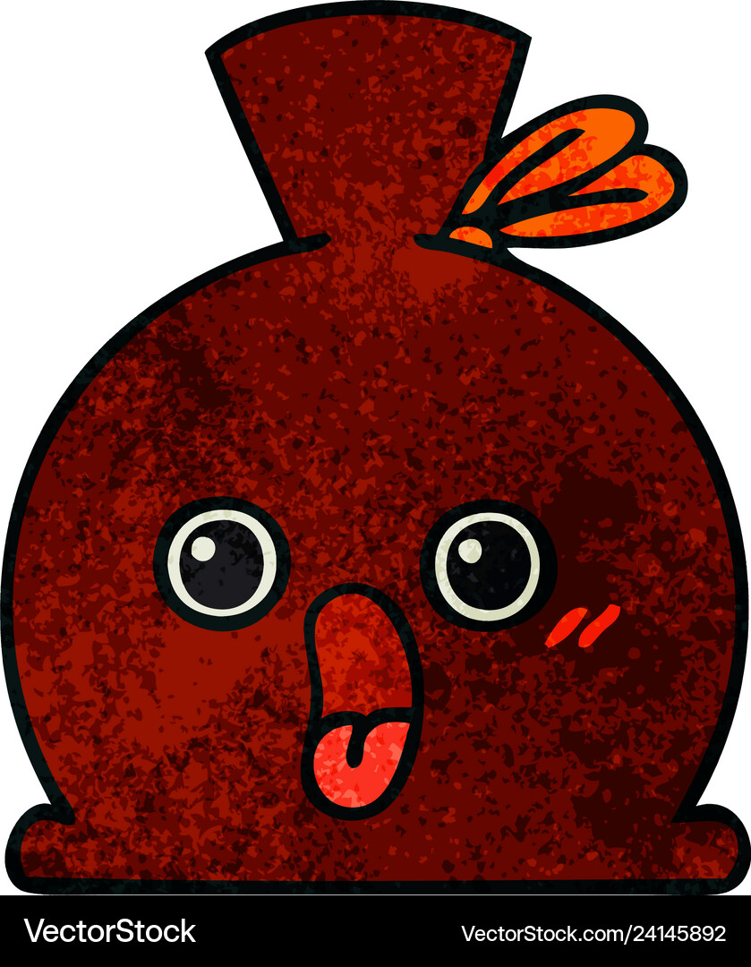 Retro grunge texture cartoon sack Royalty Free Vector Image